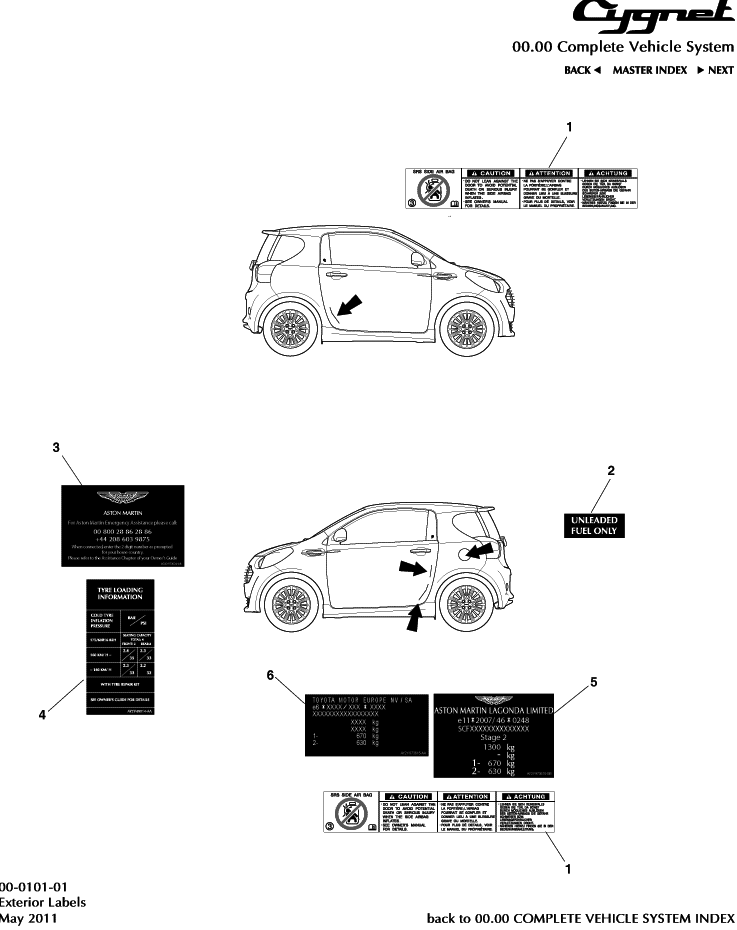 Aston Store | AIRBAG REP LABEL For Aston Martin DBS 2007