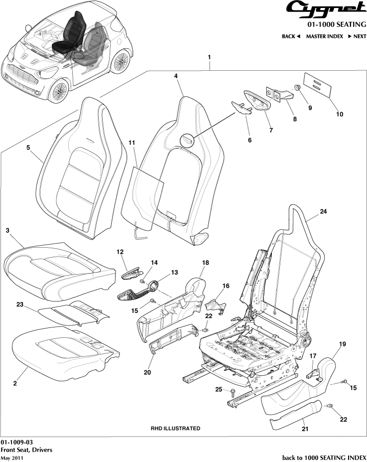 Cygnet Front Seat, Passengers | Aston Store