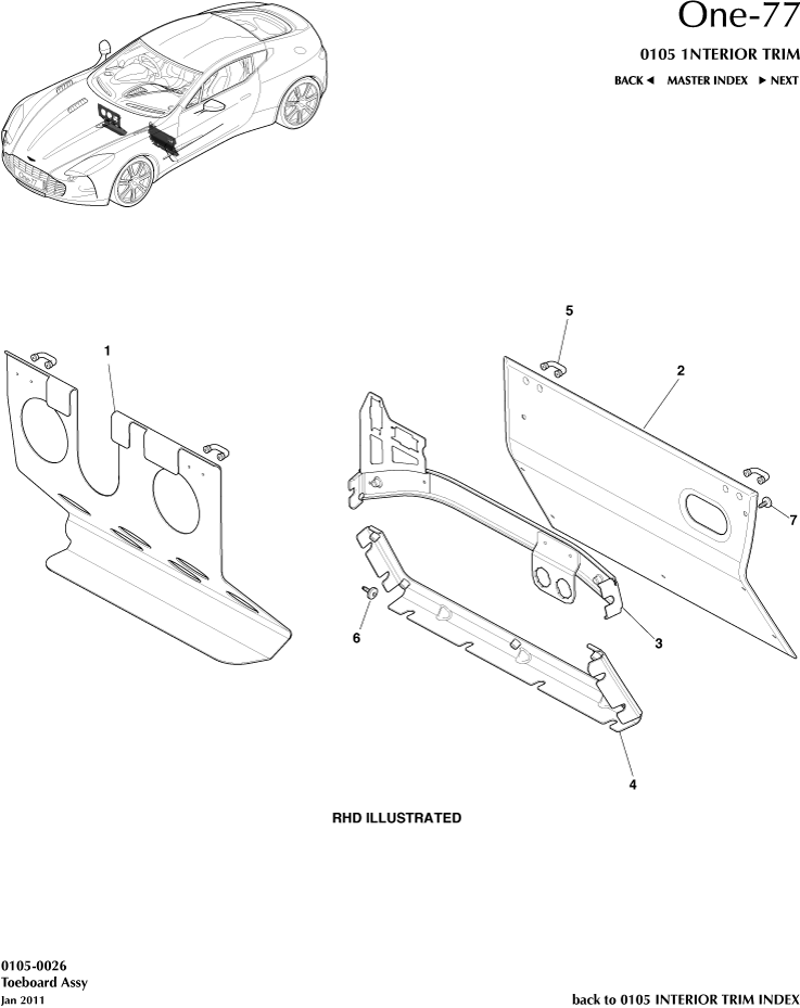 One-77 Toeboard Assembly - Aston Store