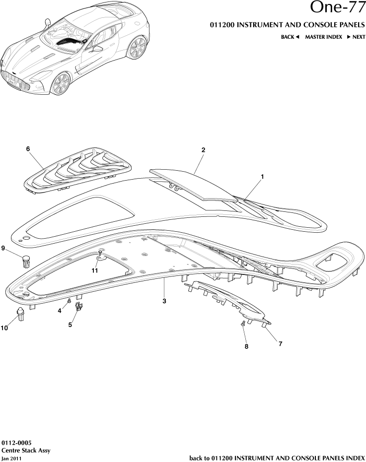 One-77 Centre Stack Assembly - Aston Store