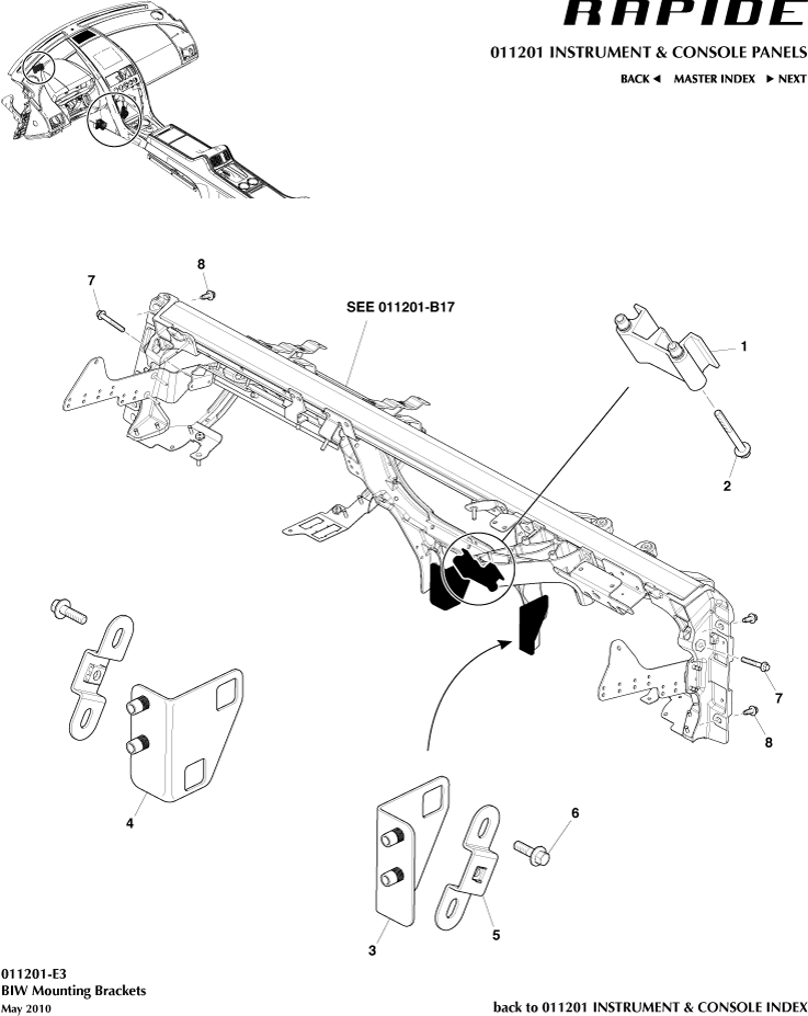 Rapide BIW Mounting Brackets