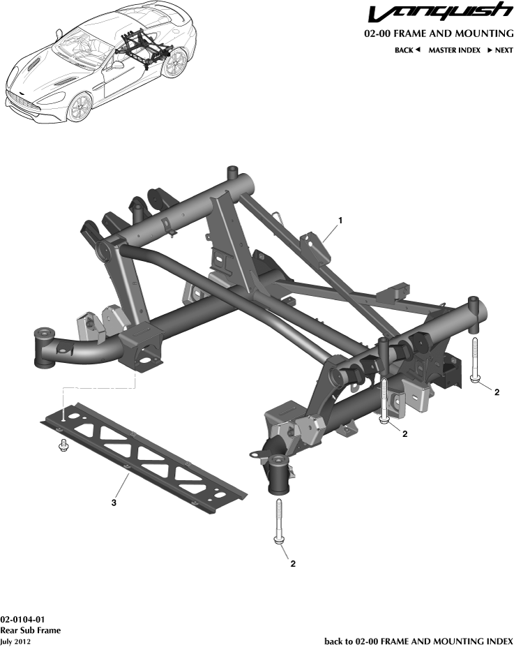 2nd Gen Vanquish Rear Sub Frame