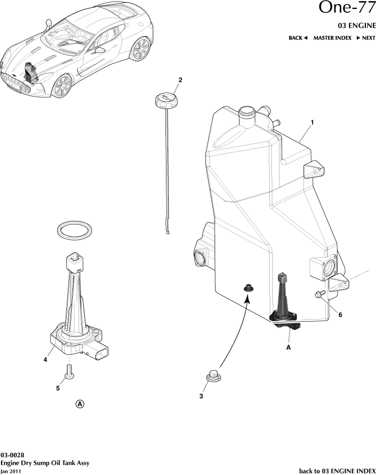 One-77 Engine Dry Sump Oil Tank Assembly - Aston Store