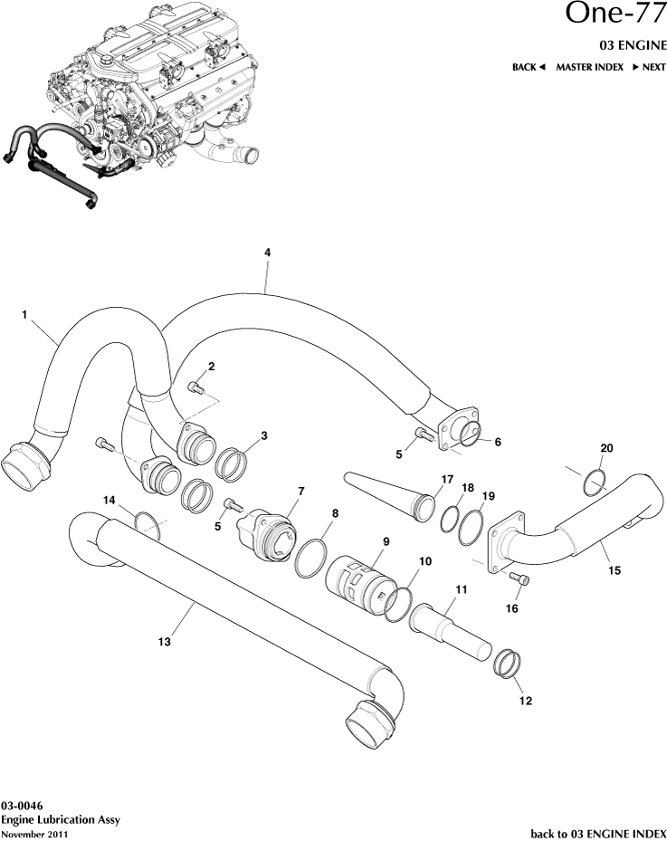 One-77 Engine Lubrication Assembly - Aston Store