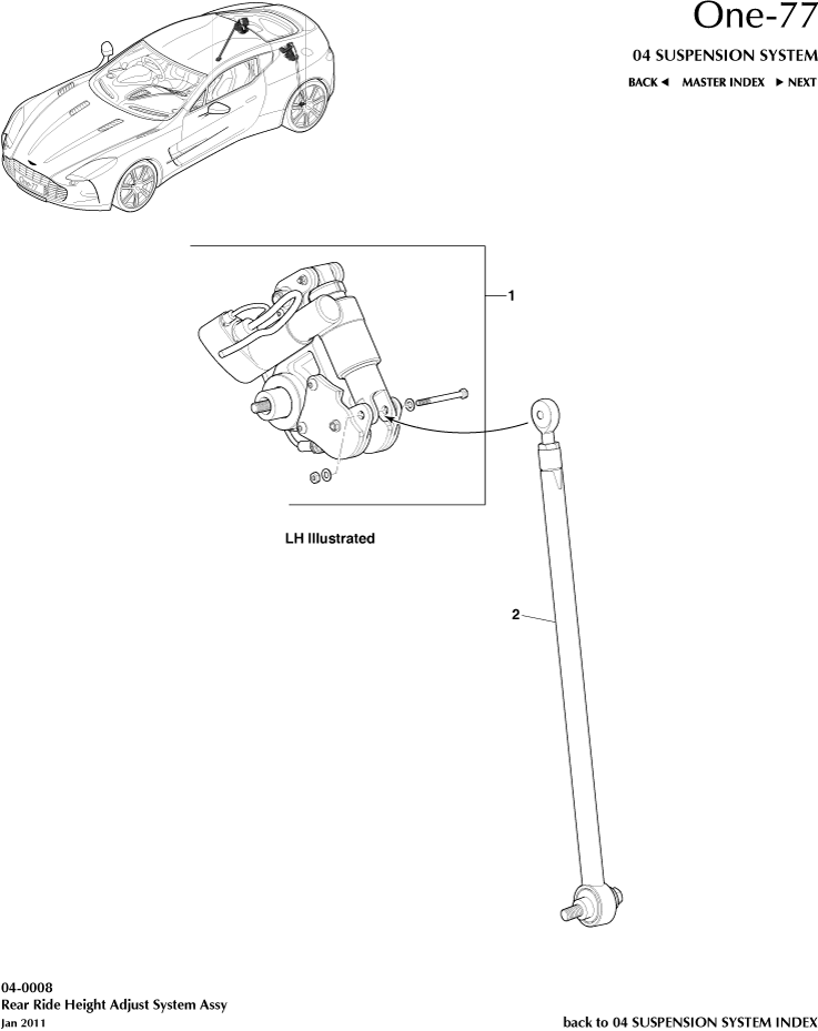 One-77 Rear Ride Height Adjust System Assembly - Aston Store