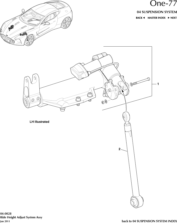 One-77 Ride Height Adjust System Assembly - Aston Store