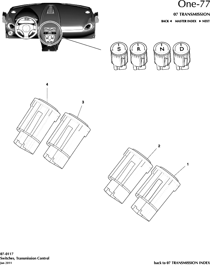 One-77 Switches, Transmission Control - Aston Store