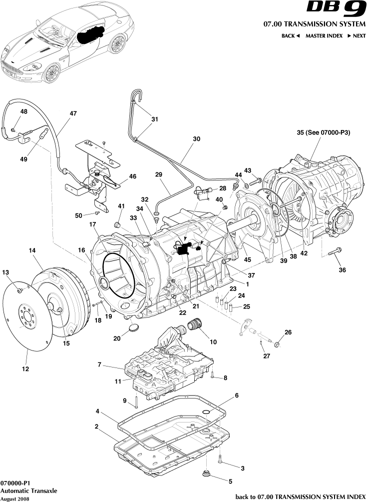 Early DB9 Automatic Transaxle Parts