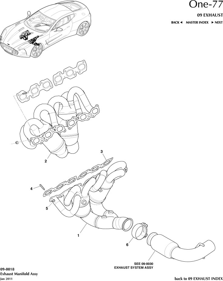 One-77 Exhaust Manifold Assembly - Aston Store