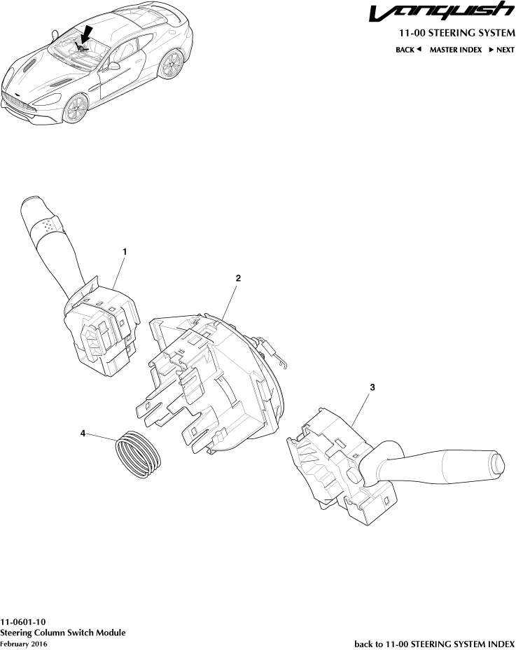 2nd Gen Vanquish Steering Column Switch Module
