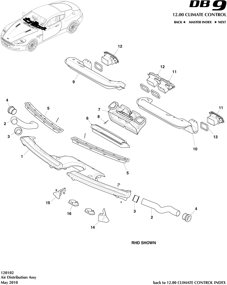 Early DB9 Air Distribution Assembly