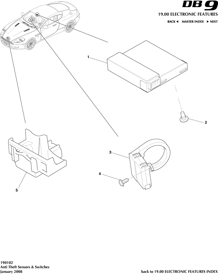 Early DB9 Anti Theft Sensors and Switches