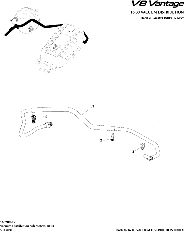 V8 Vantage Vacuum Distribution Sub System (RHD) - Aston Store