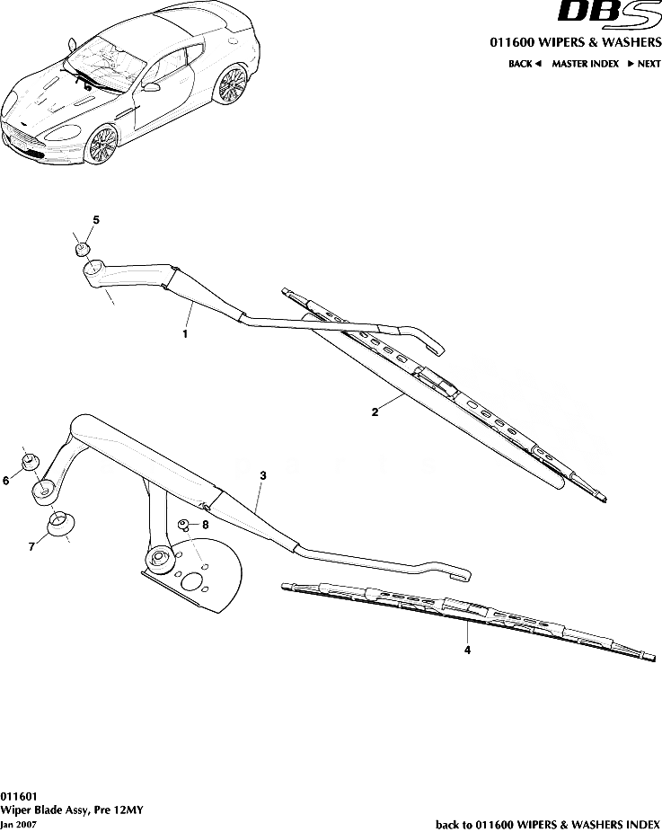 DBS V12 Wiper Blade Assembly