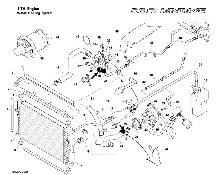 Aston Store | Assembly Pipe HEATER RTN For Aston Martin DB7 Vantage