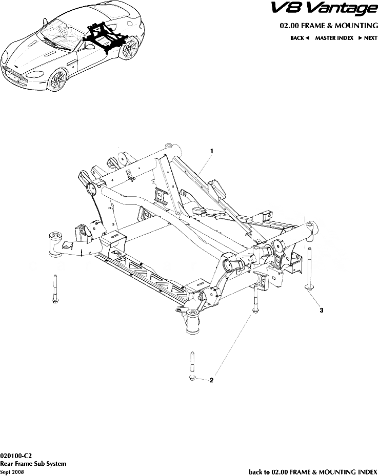 V8 Vantage Rear Frame Sub System