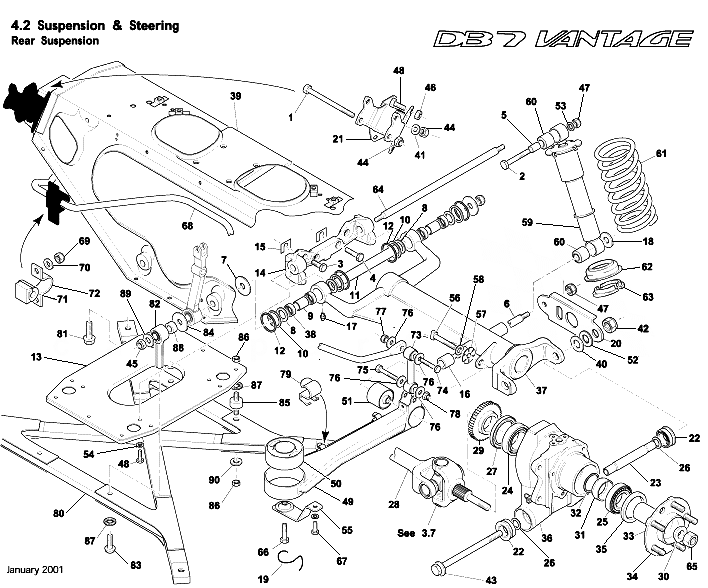 DB7 Vantage Rear Suspension Assembly