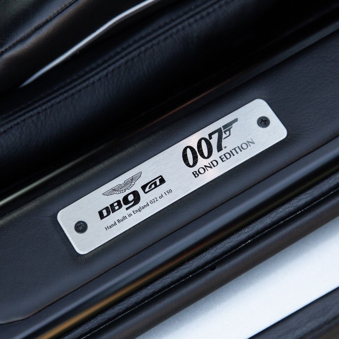 DB9 Carbon White Name Plate Sill