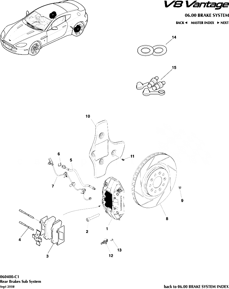 V8 Vantage Rear Brakes Sub System - Aston Store