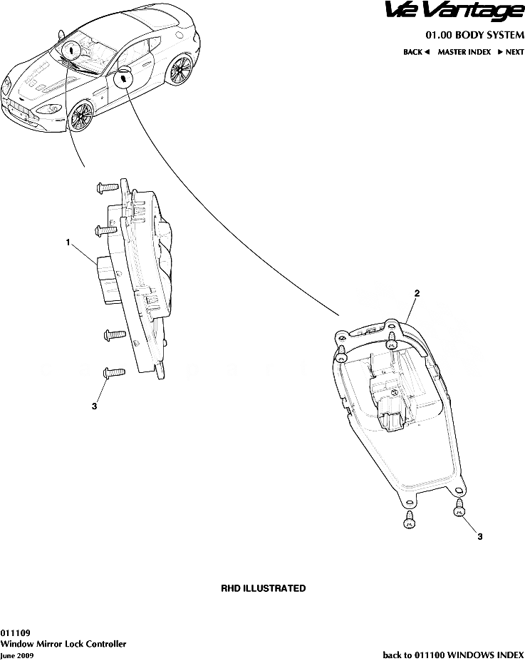 V12 Vantage Window Mirror Lock Controller
