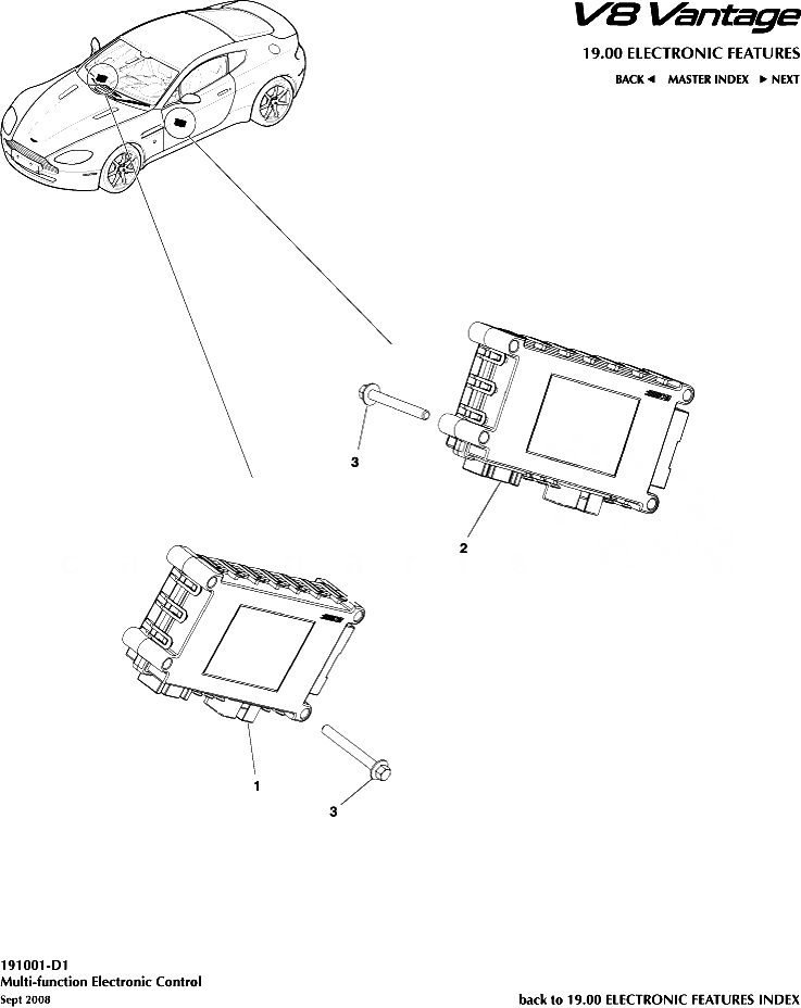 V8 Vantage Multi-Function Electronic Control