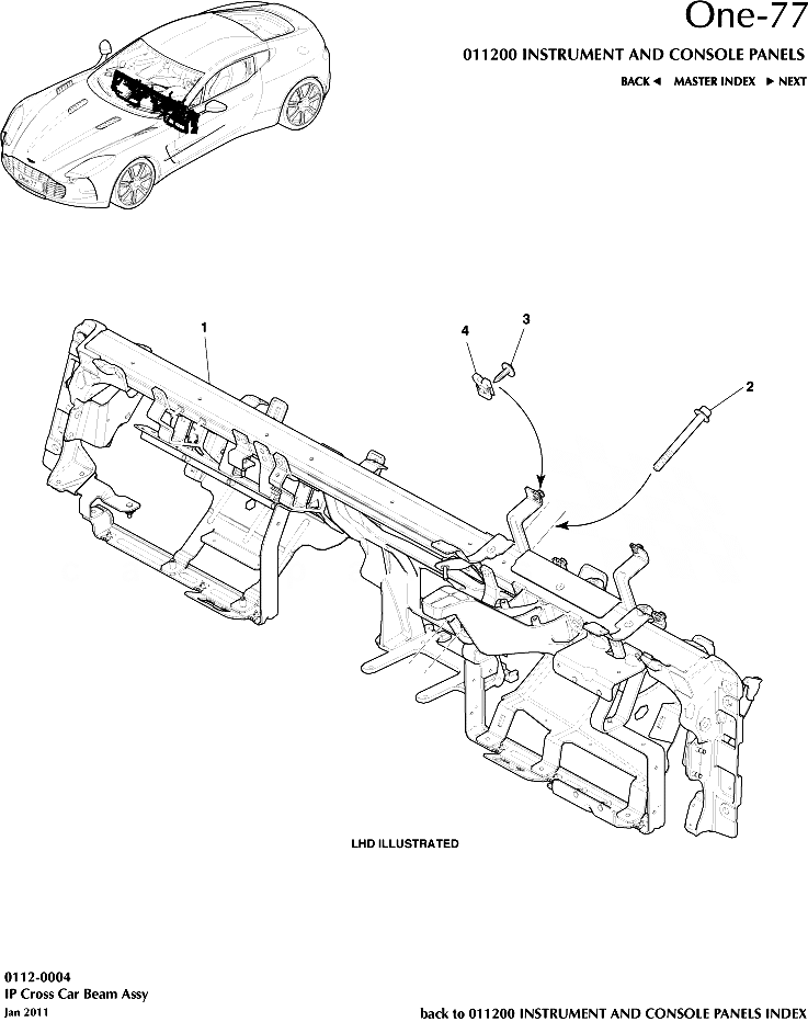 One-77 IP Cross Car Beam Assembly | Aston Store