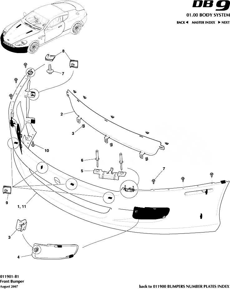 Early DB9 Front Bumper | Aston Martin