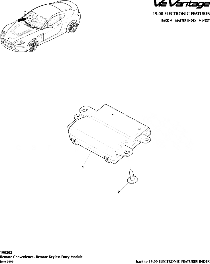 V12 Vantage Remote Keyless Entry Module