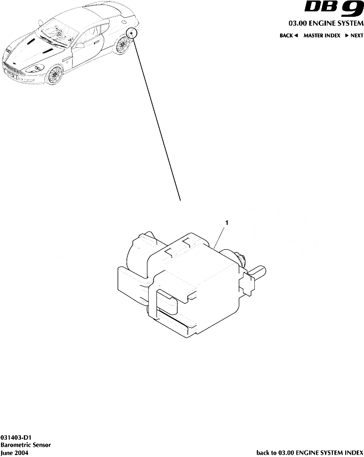 Early DB9 Engine Barometric Sensor