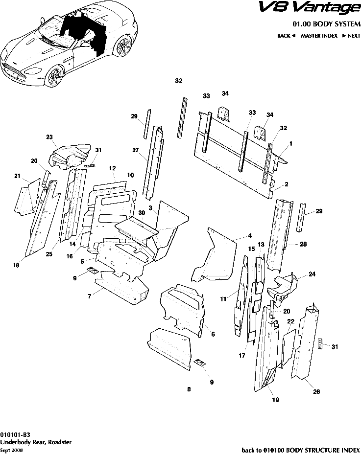 Aston Store | V8 Vantage Underbody Rear (Roadster) | Aston Store