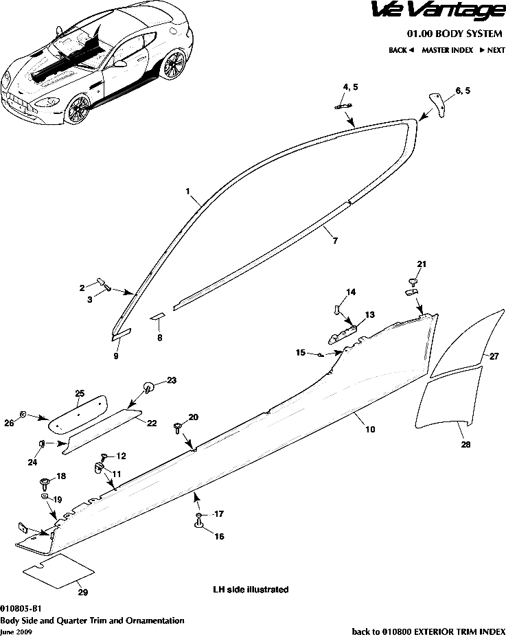 V12 Vantage Coupe Body Side and Quarter Trim