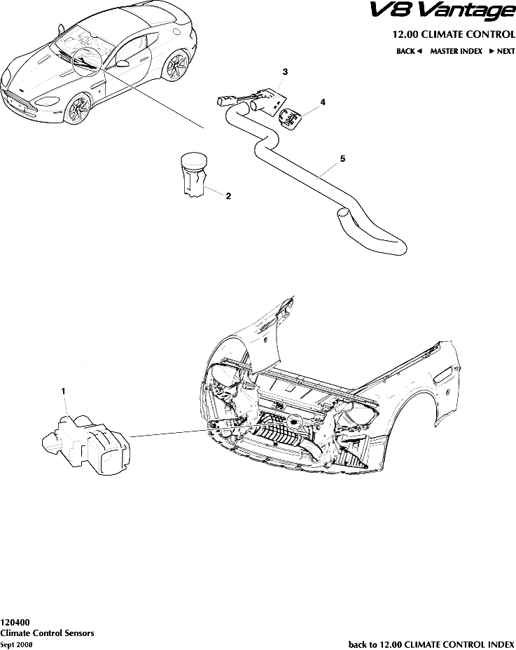 V8 Vantage Climate Control Sensors