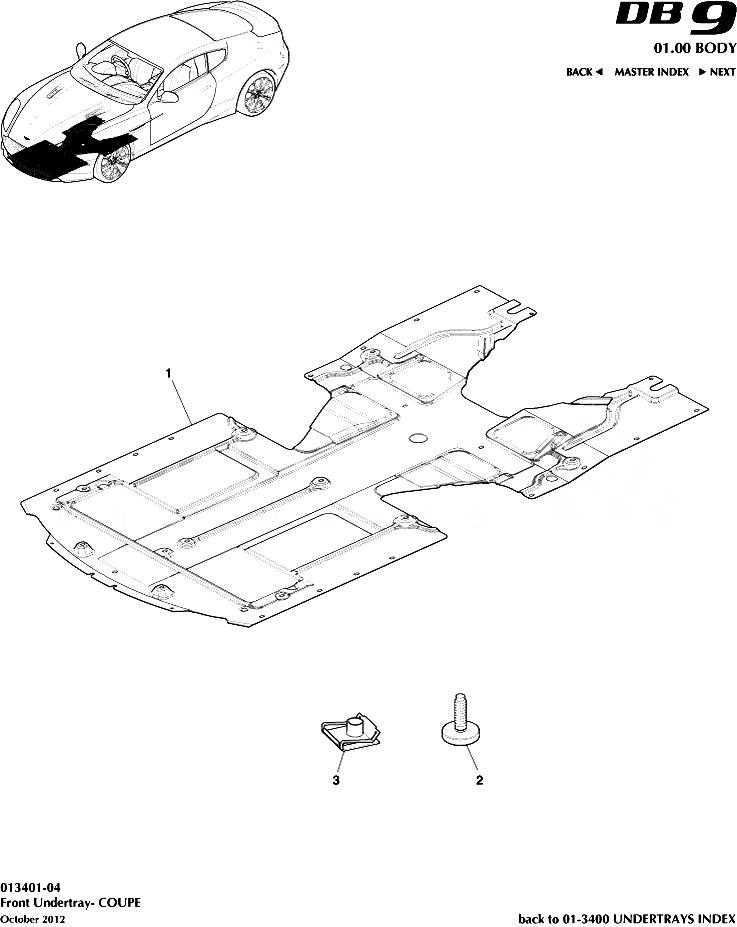Later DB9 Front Undertray- COUPE | Aston Store