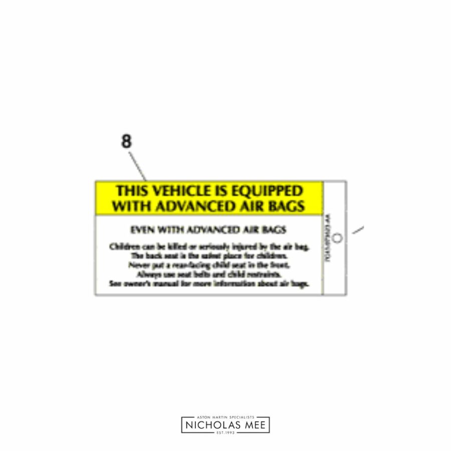 USA Airbag Warning Label (2+0)