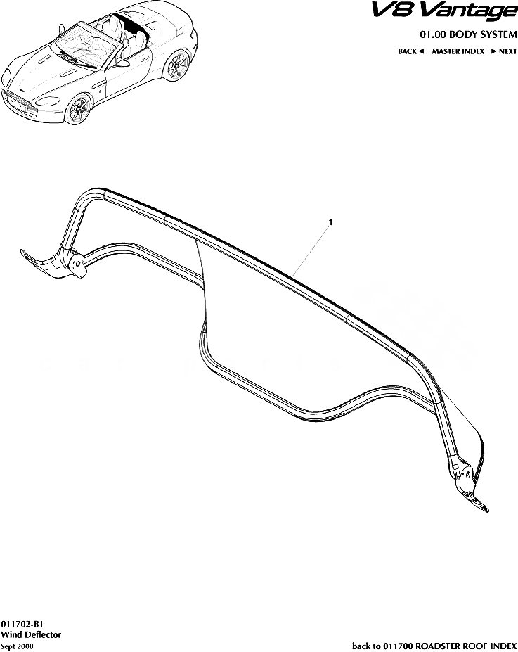 V8 Vantage Wind Deflector