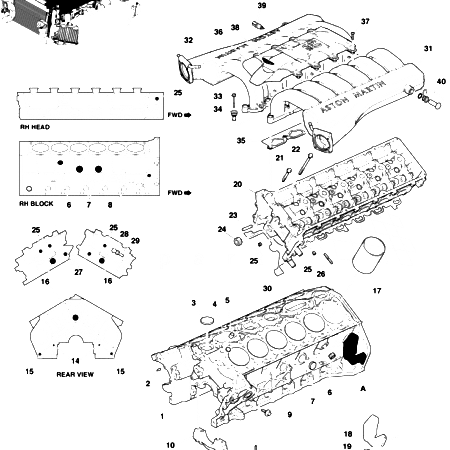 Early DB9 Engine Parts