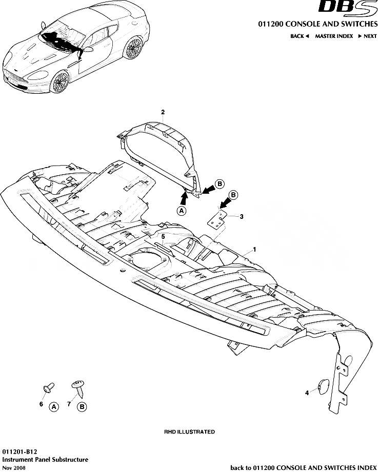 DBS V12 Instrument Panel Substructure