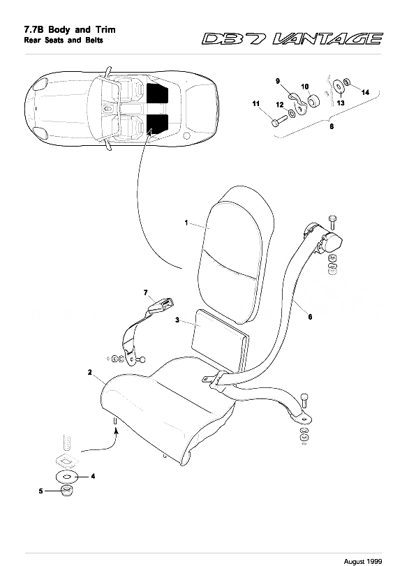 DB7 Vantage Rear Seats and Belts - Aston Store