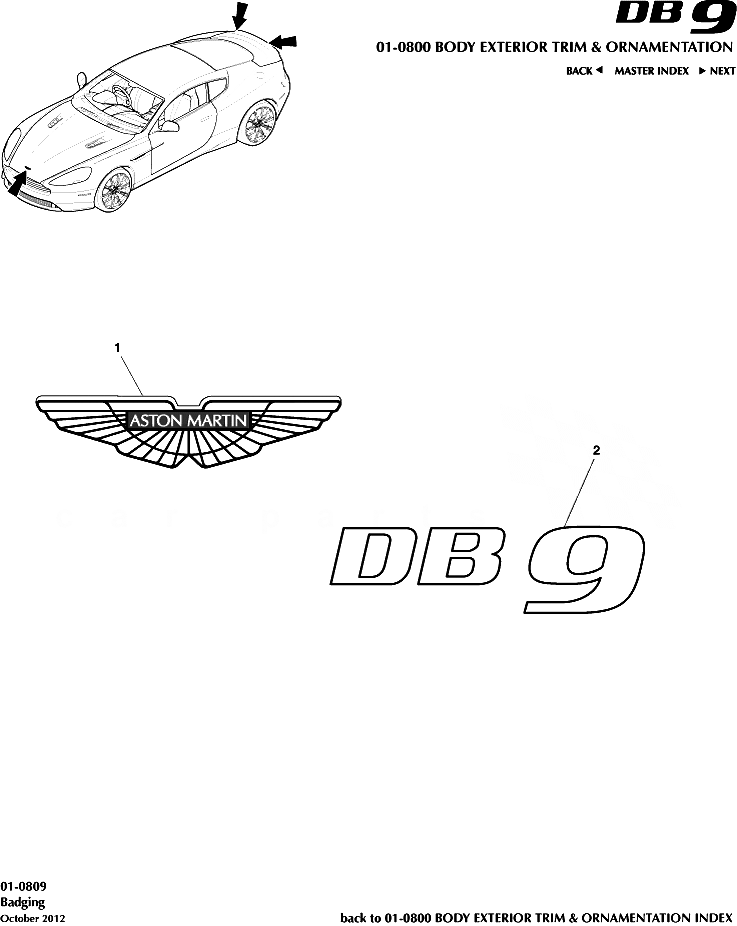 Later DB9 Badging | Exterior Trim