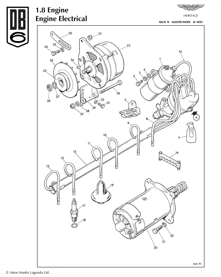DB6 Engine Electrical Parts