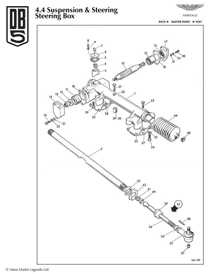 DB5 Steering Box Parts
