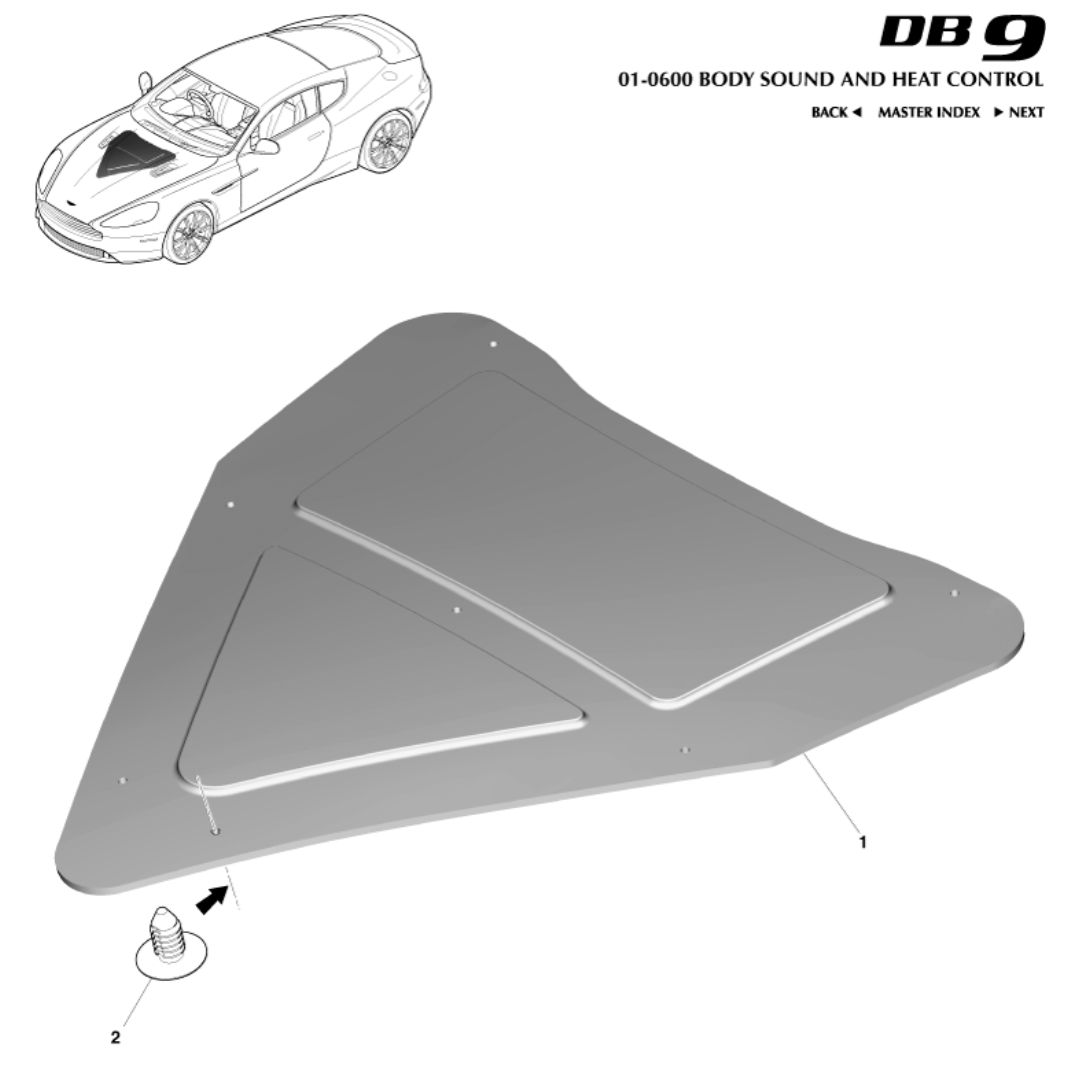 Later DB9 Engine Compartment Trim