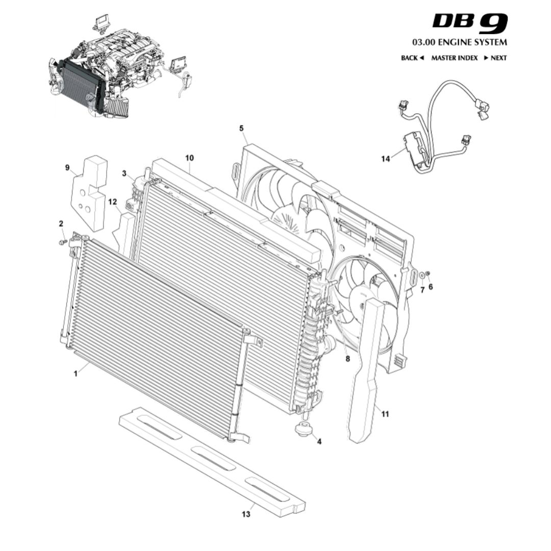 Early DB9 Line Fit - Cooling System