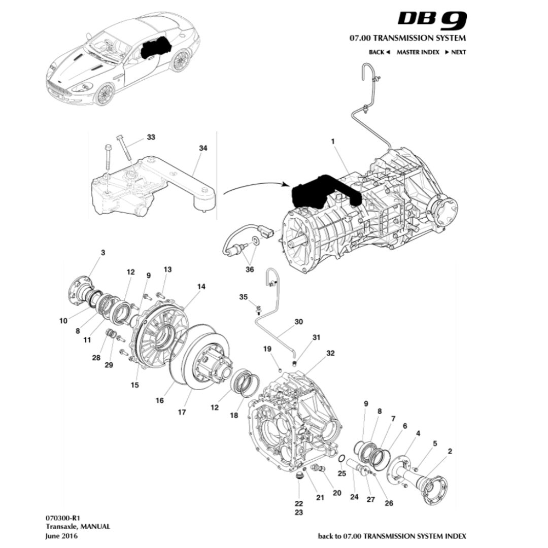 Early DB9 Manual Transaxle Assembly