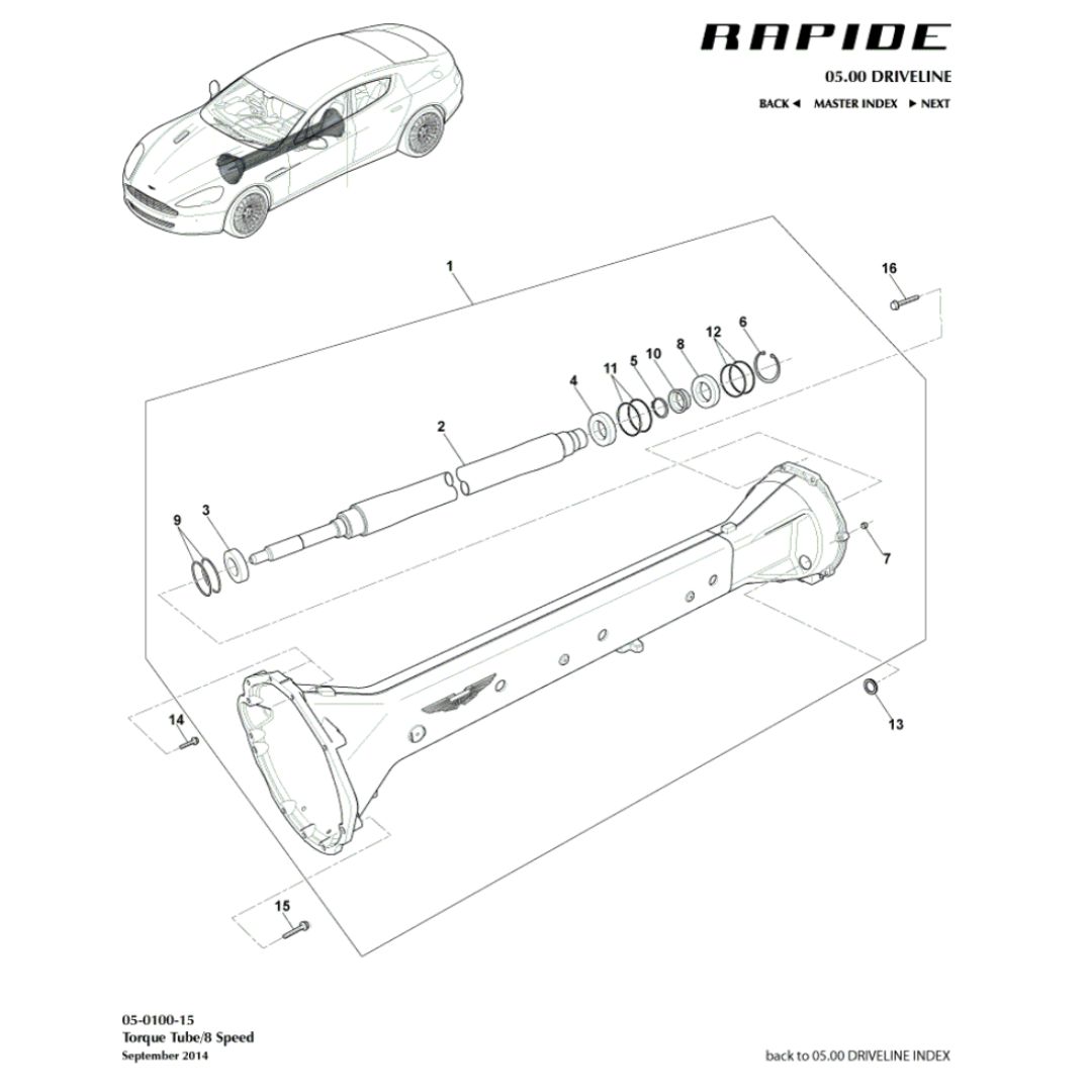 Rapide 8 Speed Torque Tube Assembly