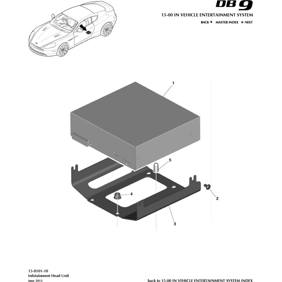 Later DB9 2016 Infotainment Head Unit