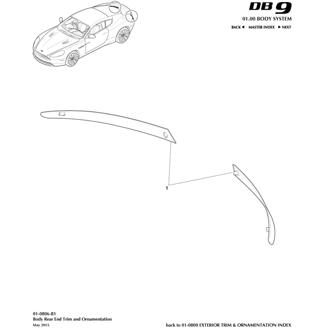 Later DB9 Rear End Trim | Aston Martin