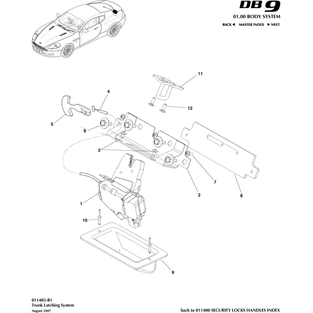 Early DB9 Boot Latch System | Aston Martin