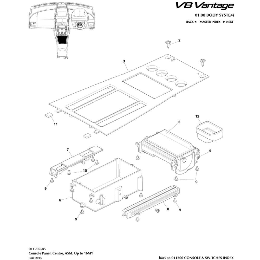 V8 Vantage ASM Front Console