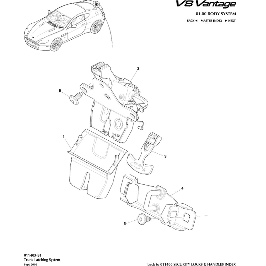 V8 Vantage Boot Latch System